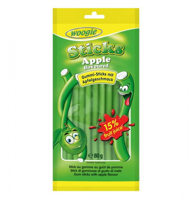 Köp Woogie Apple Sticks 85g hos Coopers Candy
