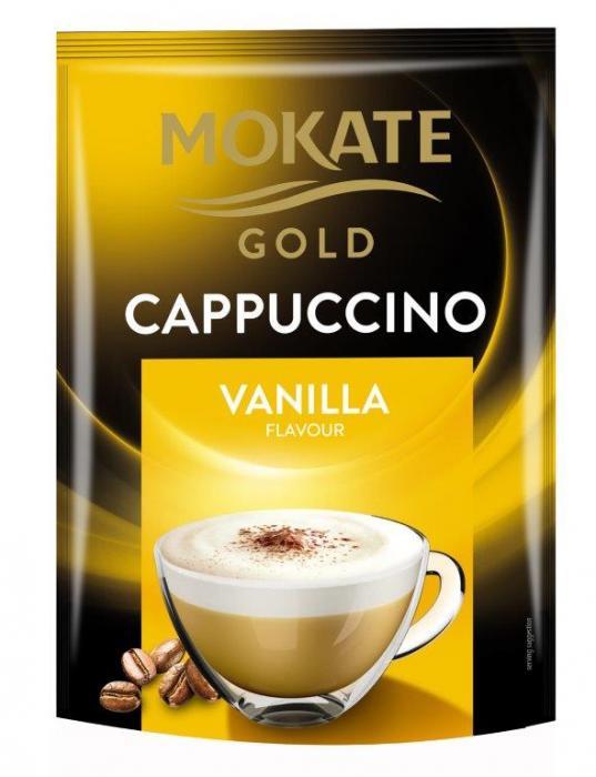 Köp Mokate Gold Instant Cappuccino Vanilla 100g hos Coopers Candy