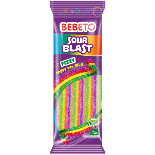 Köp Bebeto Sour Blast - Fizzy Mix Fruit 180g hos Coopers Candy