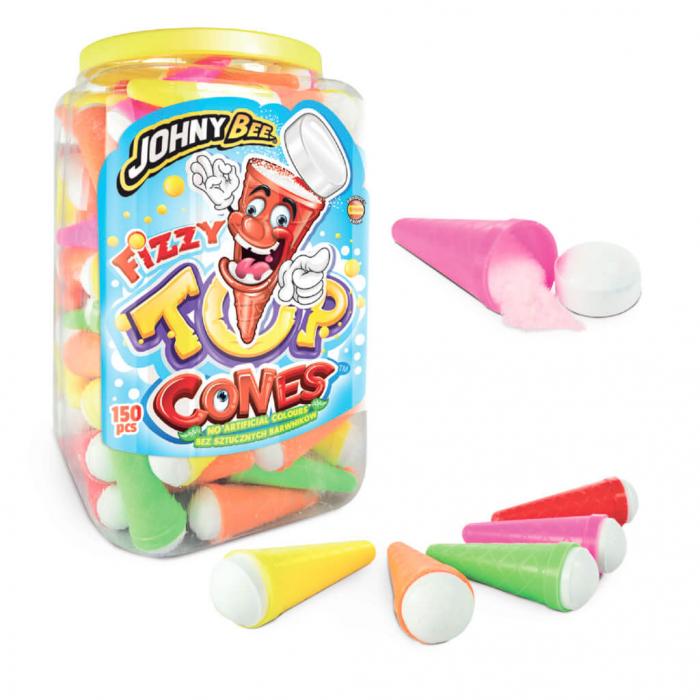 Köp Johny Bee Top Cones 12.5g x 150st hos Coopers Candy