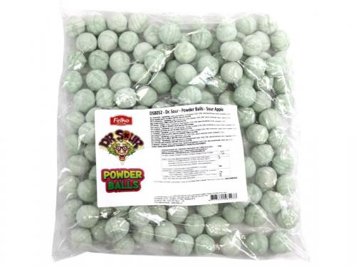 Köp Dr Sour Powder Balls - Sour Apple 1kg hos Coopers Candy