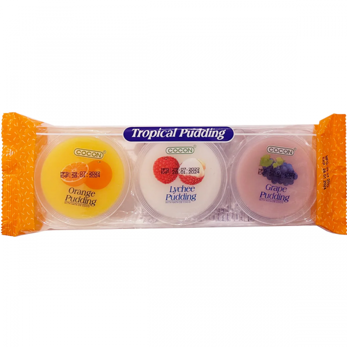 Köp Cocon Jelly Pudding Tropical Fruit 240g hos Coopers Candy