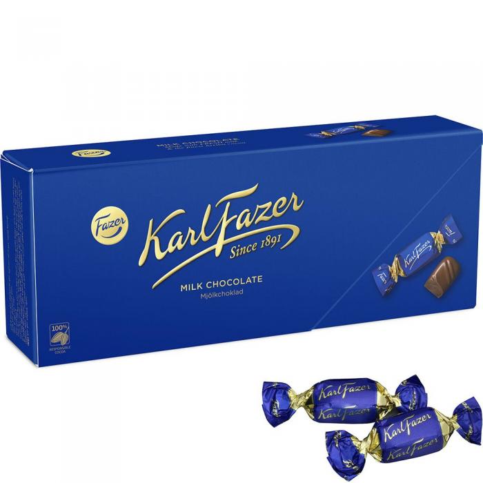 Köp Karl Fazer Milk Chocolate Box 228g hos Coopers Candy