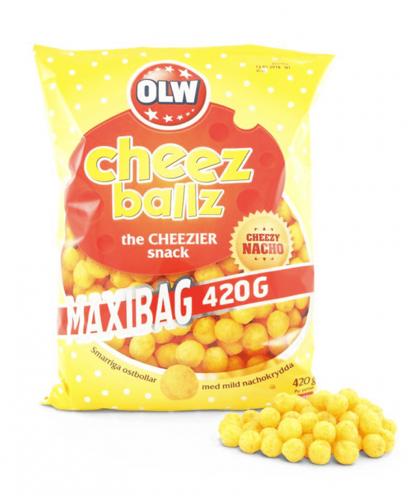 Köp OLW Cheez Ballz Maxibag 420g hos Coopers Candy