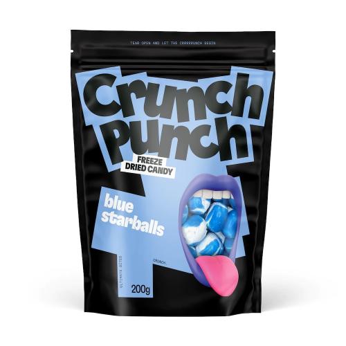 Köp Crunch Punch Freeze-Dried Blue Starballs 200g hos Coopers Candy