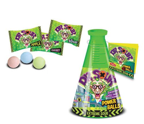 Köp Dr Sour Power Balls Coin Bank 15g hos Coopers Candy