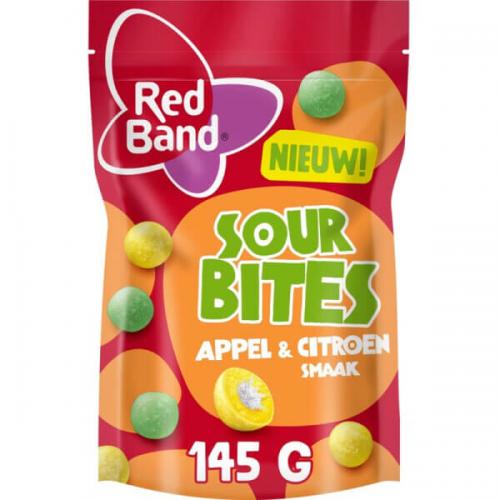 Köp Red Band Sour Bites Apple & Lemon 145g hos Coopers Candy