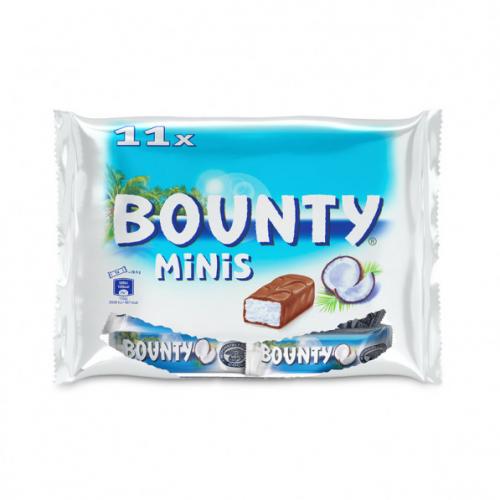 Köp Bounty Minis 333g (BF: 2024-09-22) hos Coopers Candy