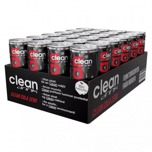 Köp Clean Drink - Cola Zero 33cl x 24st (helt flak) hos Coopers Candy