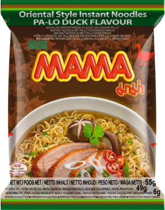 Köp Mama Instant Noodles Duck Flavour 55g hos Coopers Candy