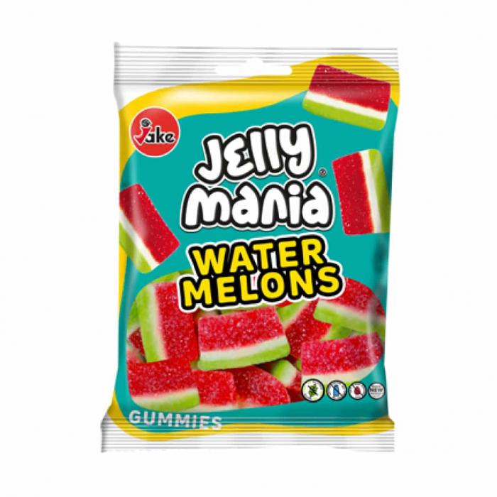 Köp Jake Jelly Mania Sour Watermelons 100g hos Coopers Candy