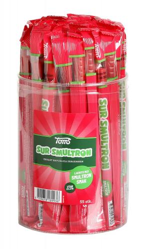 Köp Pingvinstång Sur Smultron 27g x 55st (hel låda) hos Coopers Candy