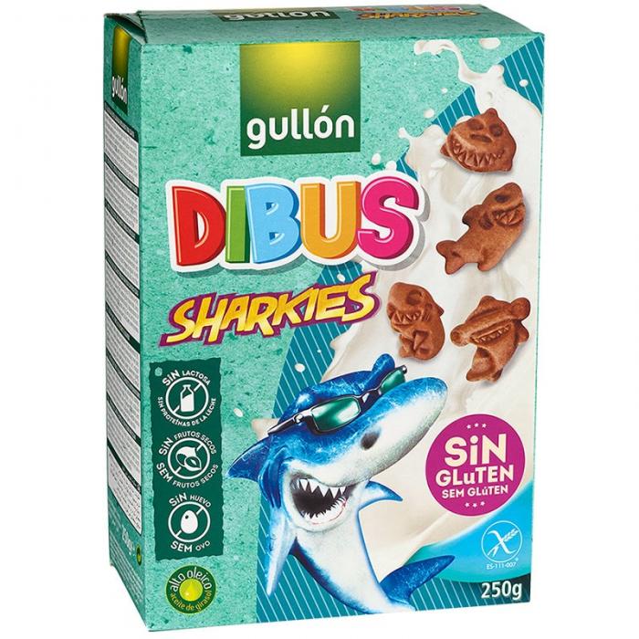 Köp Gullon Chocolate Sharkies 250g hos Coopers Candy