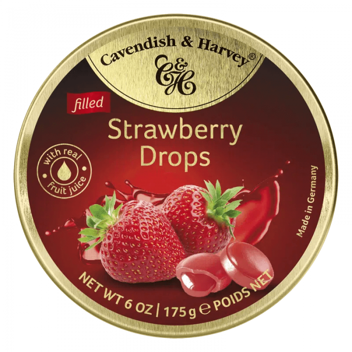 Köp Cavendish & Harvey Strawberry Drops 175g hos Coopers Candy