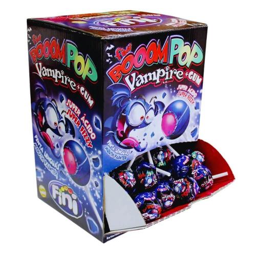 Köp Fini Vampire Bubblegum Lollipop 100st hos Coopers Candy