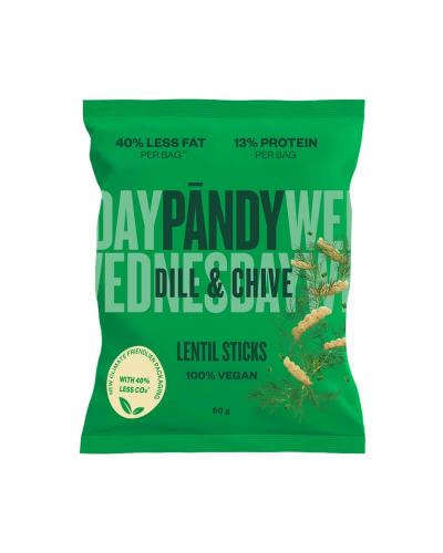 Köp Pandy Lentil Sticks Dill & Chive 50g(BF:2024-09-21) hos Coopers Candy
