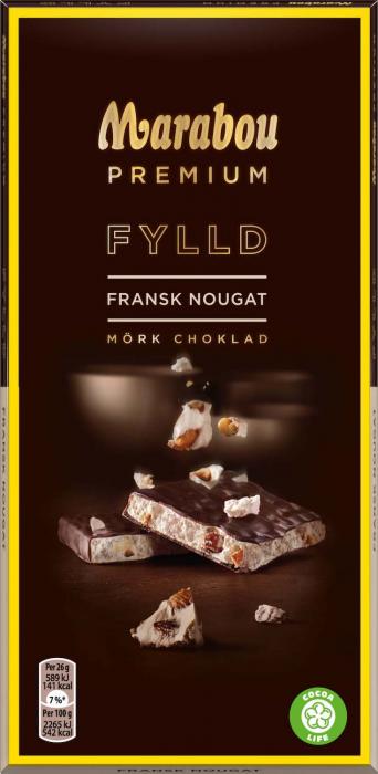 Köp Marabou Premium Fylld Fransk Nougat 130g hos Coopers Candy
