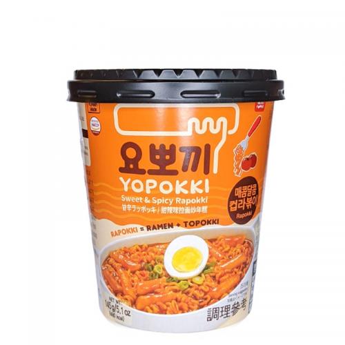 Köp Rabokki Ramen Rice Cake Cup Sweet & Spicy 145g hos Coopers Candy