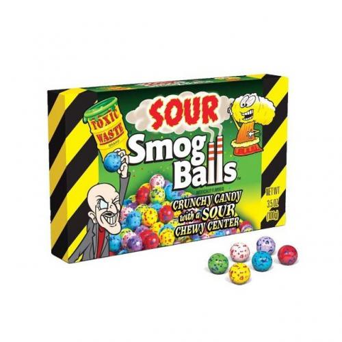 Köp Toxic Waste Smog Balls Box 84g hos Coopers Candy