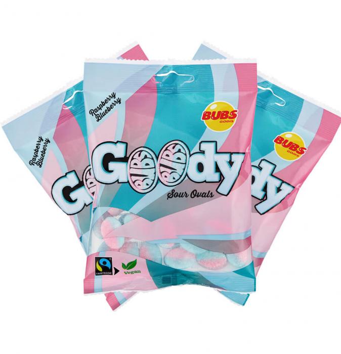 Köp Bubs Goody Sour Ovals 90g x 3st hos Coopers Candy