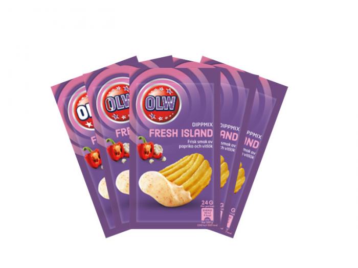 Köp OLW Dipmix Fresh Island 24g x 5st hos Coopers Candy