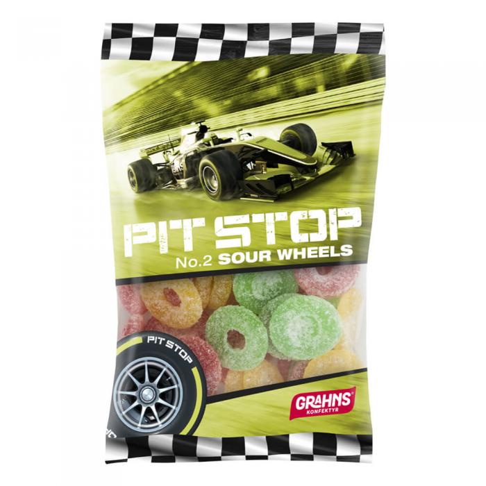 Köp Pit Stop Sour Wheels 100g hos Coopers Candy