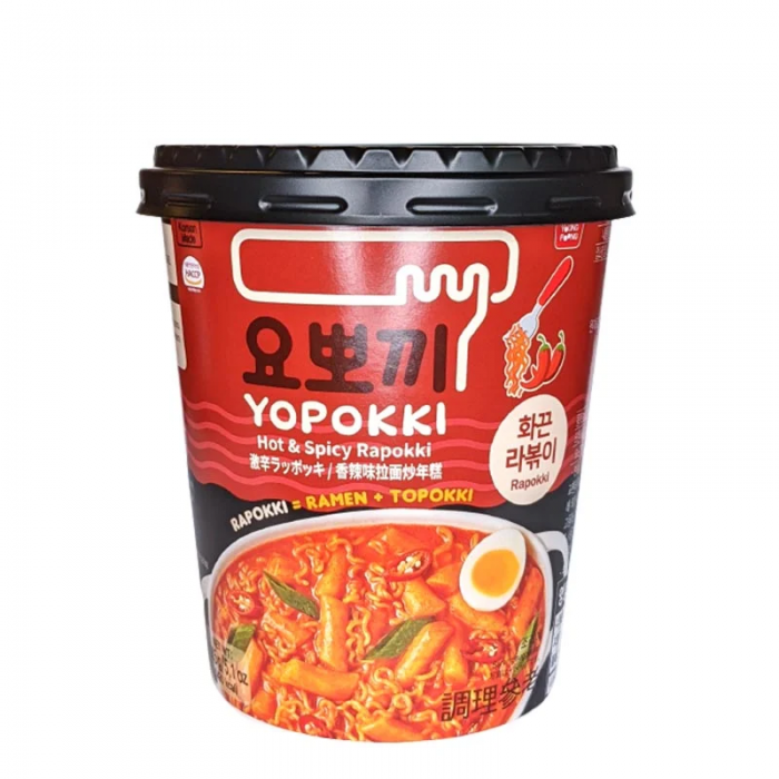 Köp Rabokki Ramen Rice Cake Cup Hot & Spicy 145g hos Coopers Candy