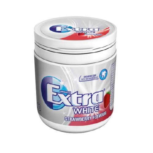 Köp Wrigleys Extra Tuggummi White Strawberry Burk 84g hos Coopers Candy