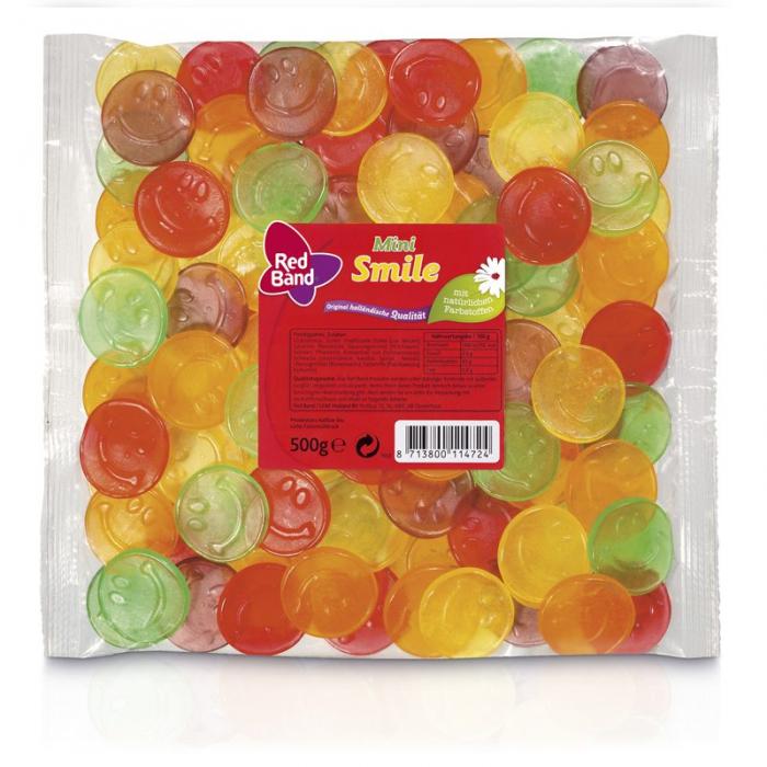 Köp Red Band Mini Smile 500g hos Coopers Candy
