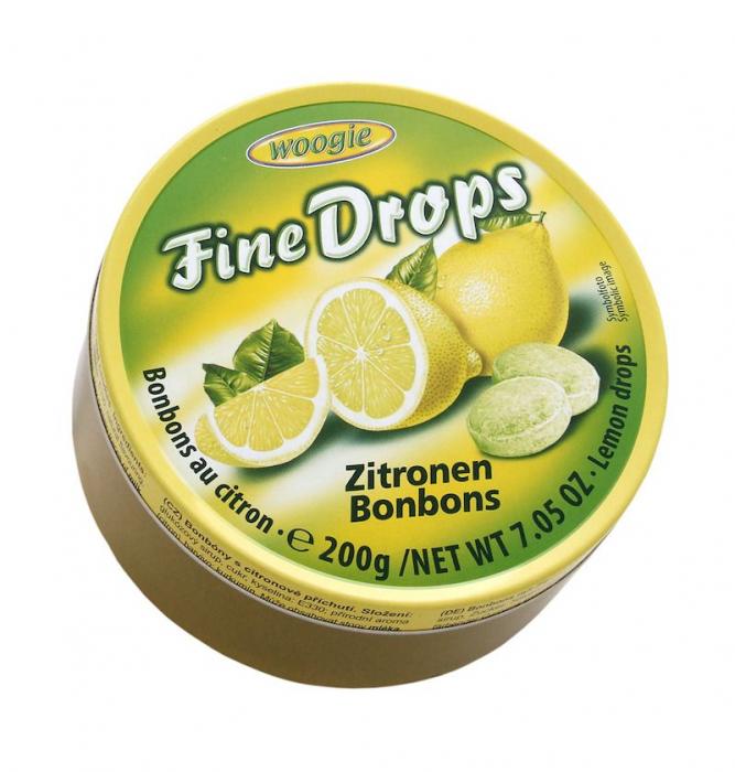 Köp Woogie Fine Drops - Citron 200g hos Coopers Candy