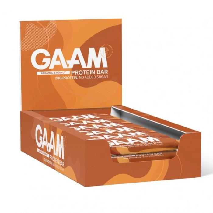 Köp GAAM Protein Bar Caramel & Peanut 55g x 12st hos Coopers Candy