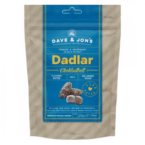 Köp Dave & Jons Dadlar Chokladboll 125g hos Coopers Candy