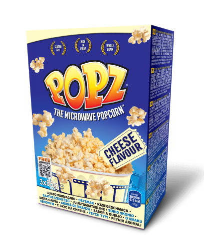Köp Popz Micropopcorn 3-pack Cheese 255g hos Coopers Candy