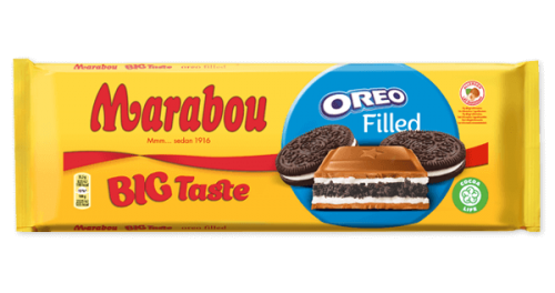 Köp Marabou Big Taste Oreo Filled 320g hos Coopers Candy