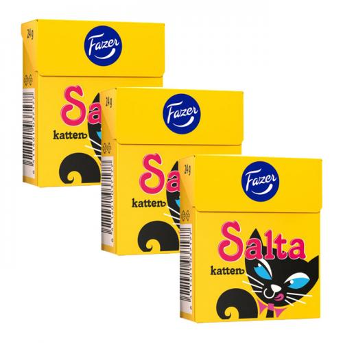 Köp Fazer Salta Katten Tablettask 38g x 3st hos Coopers Candy