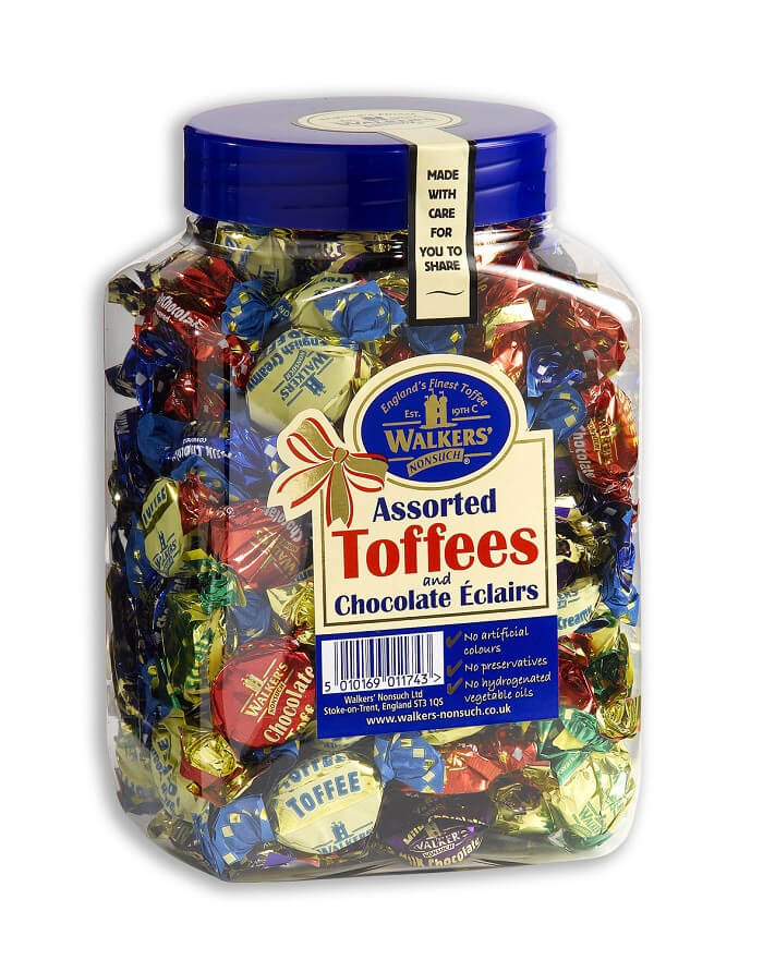 Walkers Assorted Toffees & Chocolate Eclairs 1.25kg - present/presenttips