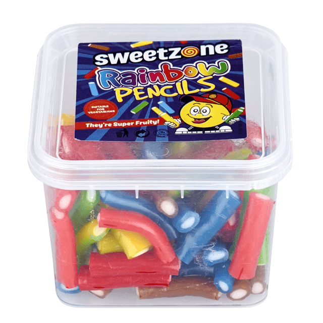 Köp Sweetzone Tubs Rainbow Pencils 170g Hos Coopers Candy